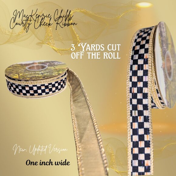 MacKenzie-Childs | Holiday | Mackenzie Childs Courtly Check Ribbon Wide ...